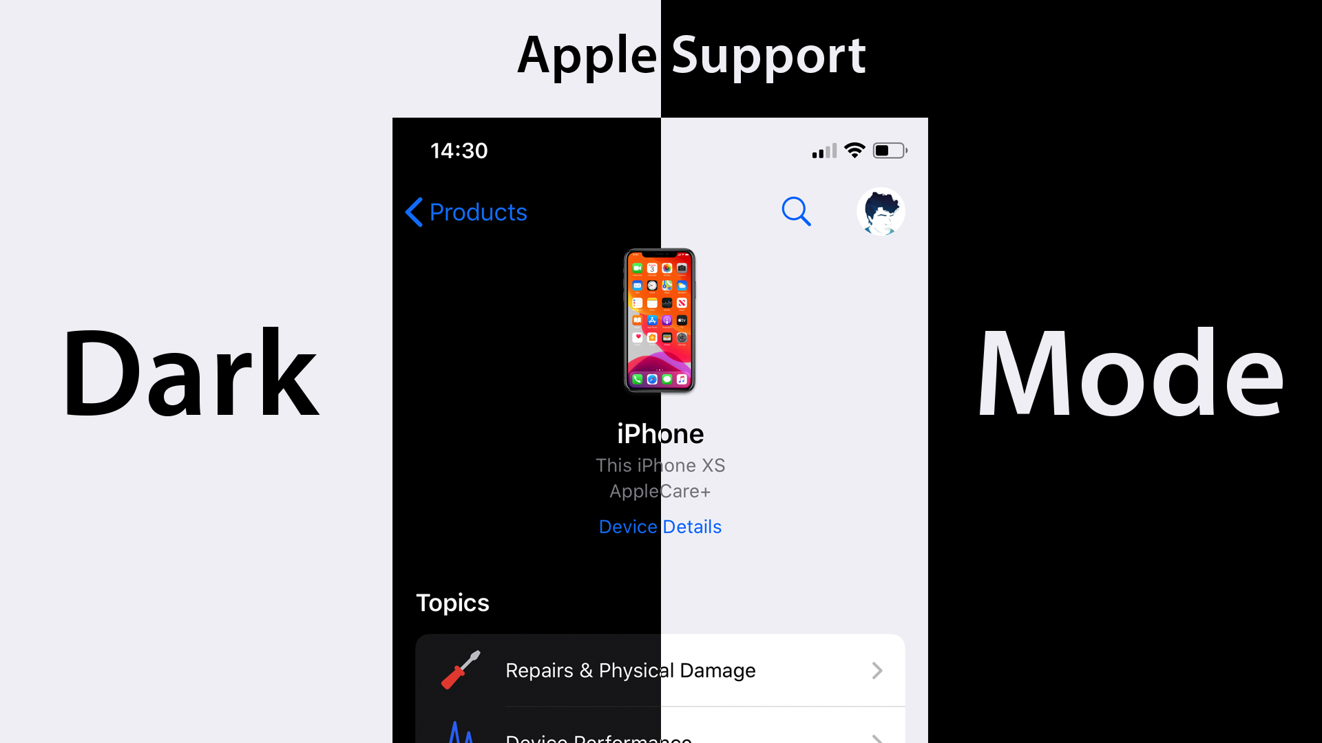 Apple Support App Gains Dark Mode and Streamlined Interface - MacRumors