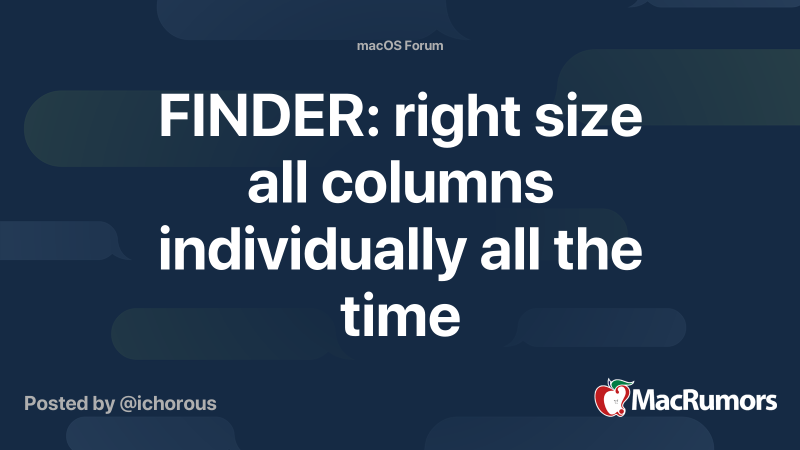 FINDER: right size all columns individually all the time | MacRumors Forums