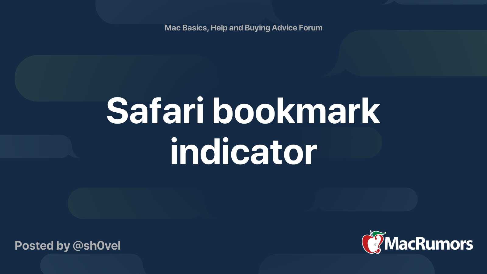 Safari bookmark indicator | MacRumors Forums