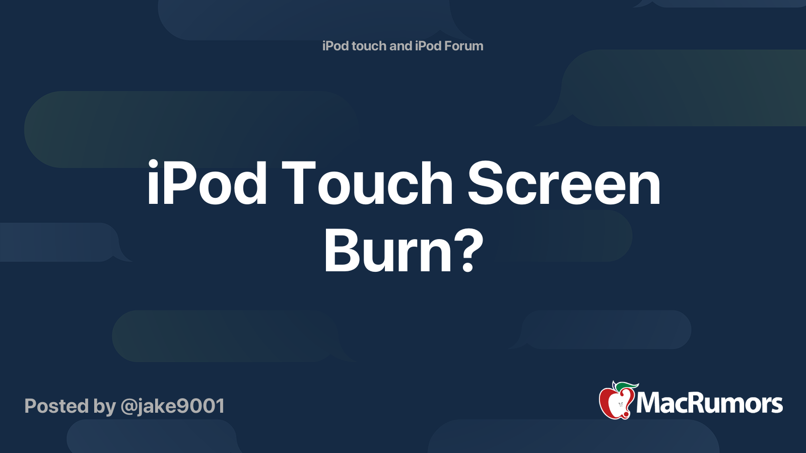iPod Touch Screen Burn? | MacRumors Forums