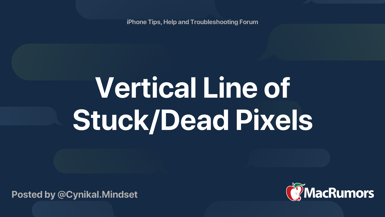 Vertical Line of Stuck/Dead Pixels | MacRumors Forums