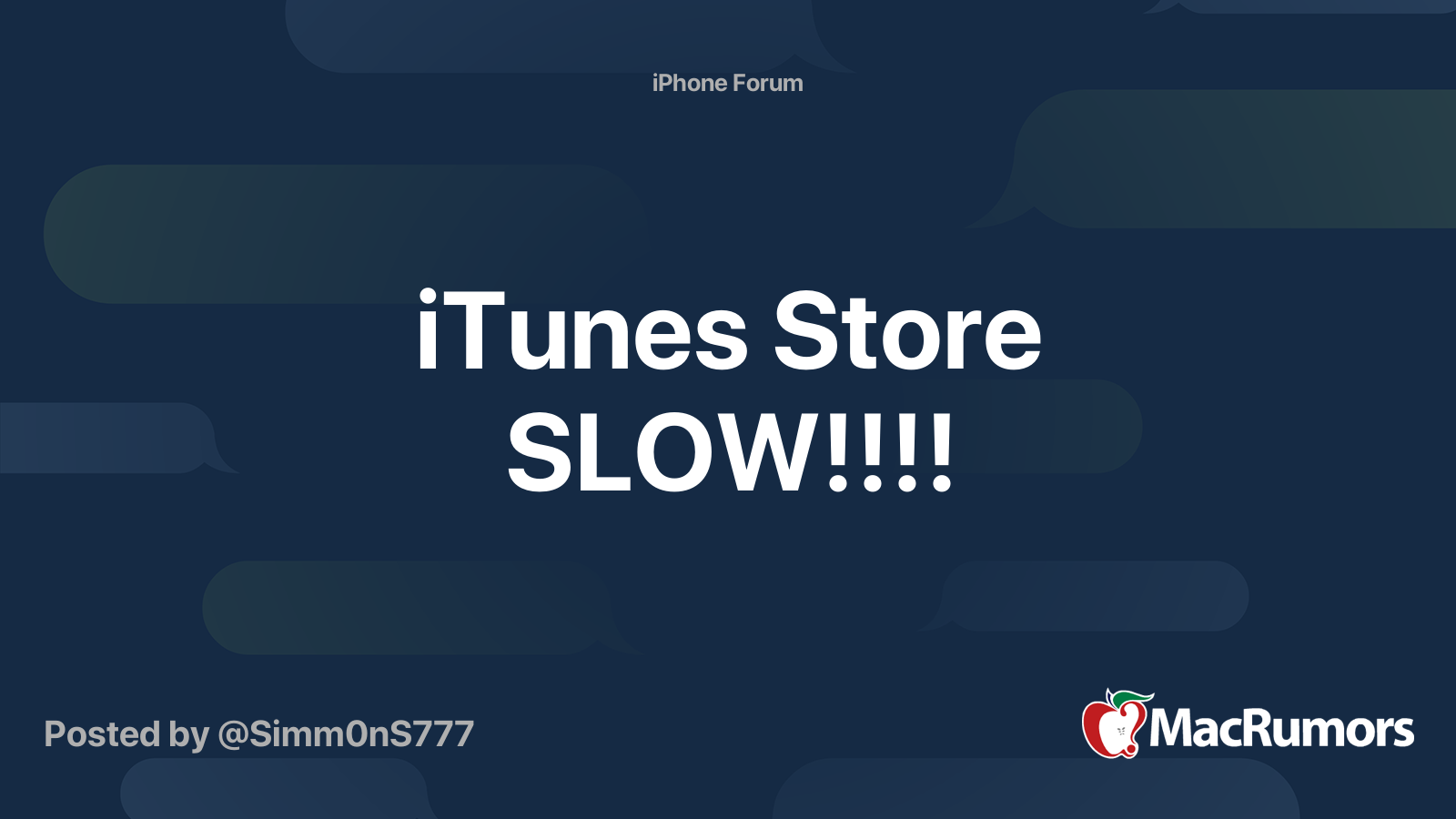 iTunes Store SLOW!!!! | MacRumors Forums