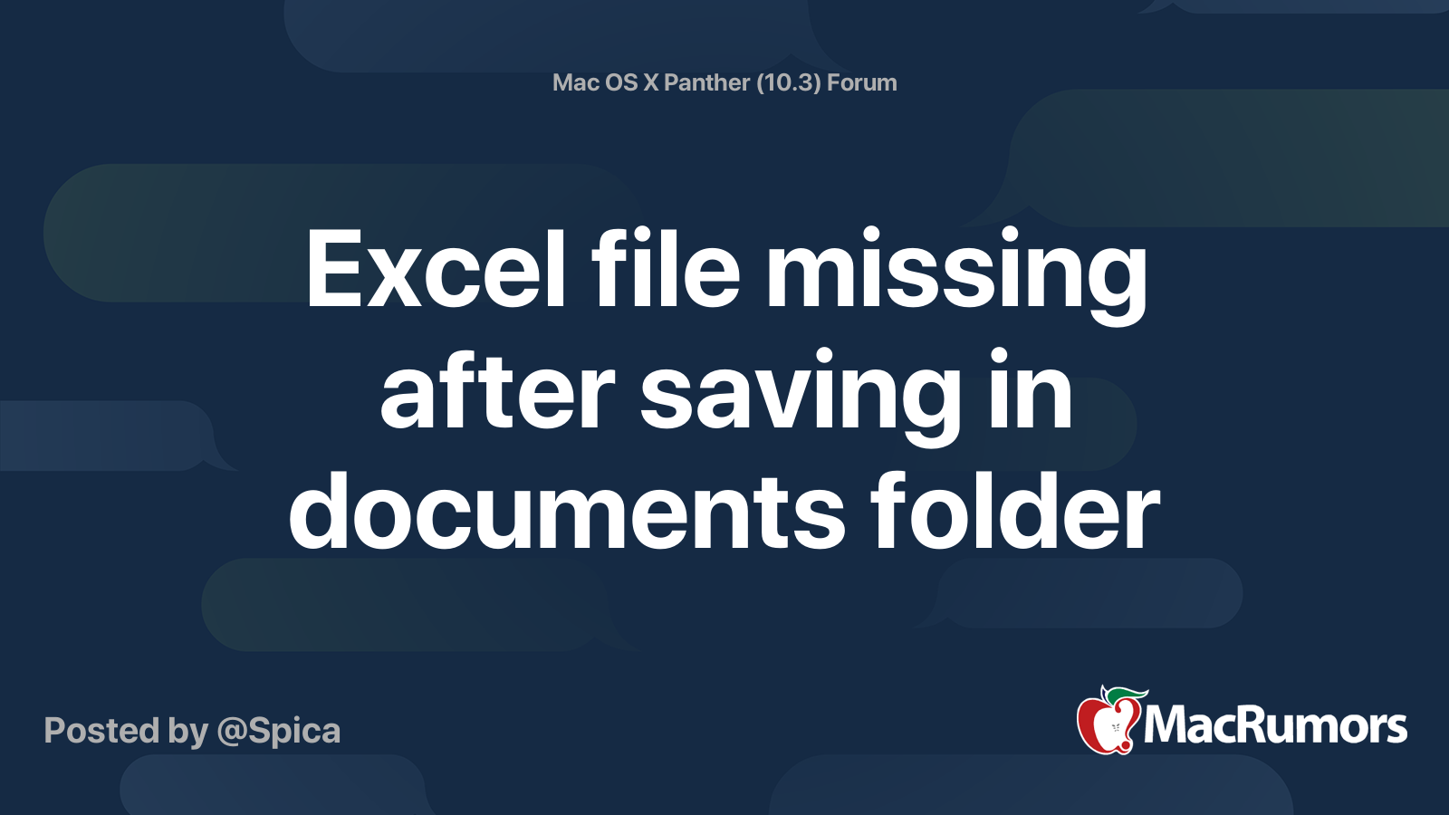 Excel File Missing After Saving In Documents Folder Macrumors Forums 0622