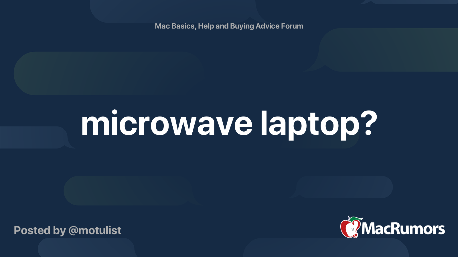 microwave laptop? | MacRumors Forums