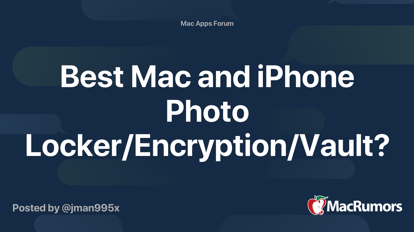 Best Mac and iPhone Photo Locker/Encryption/Vault? | MacRumors Forums