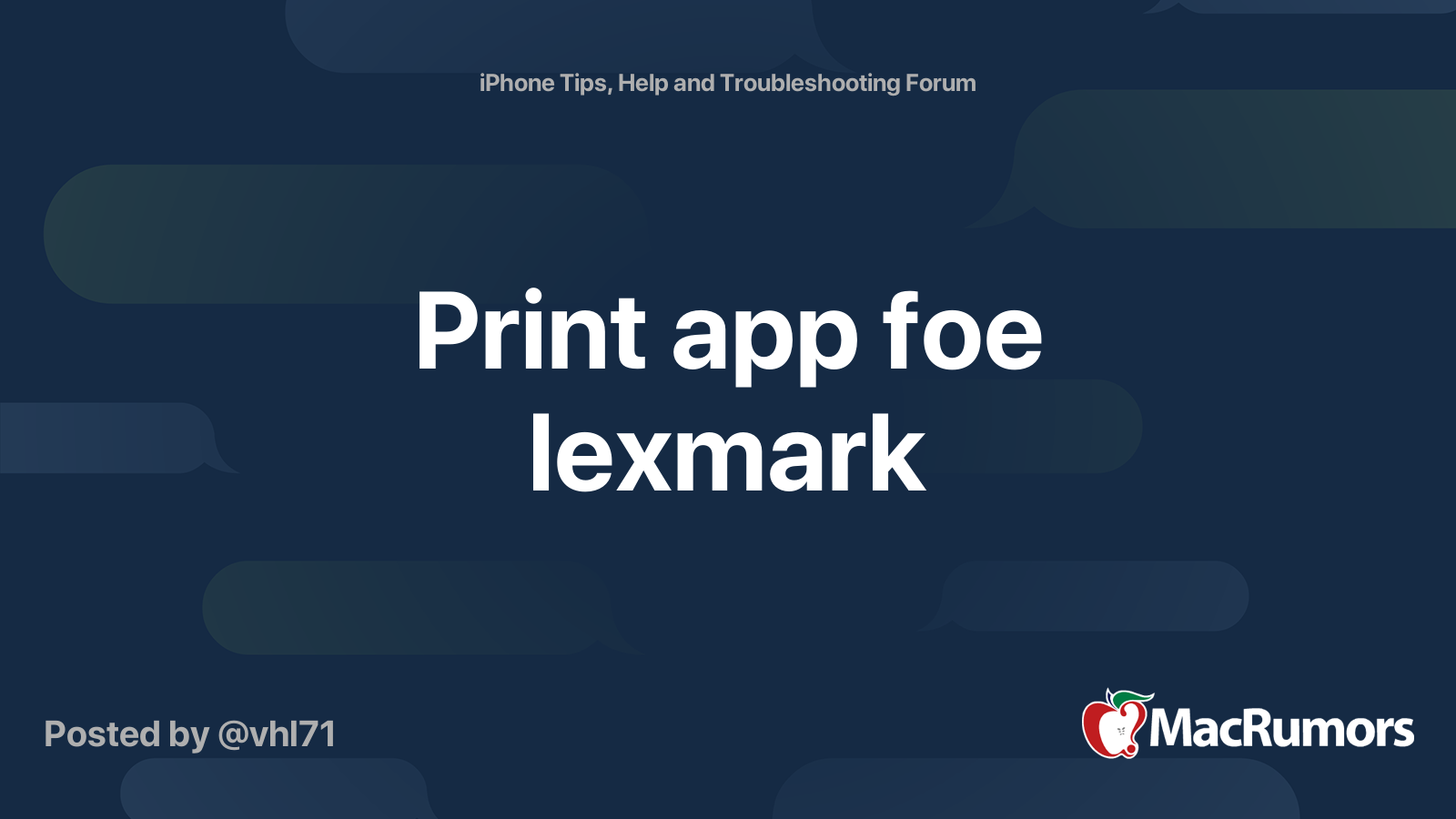 Print app foe lexmark | MacRumors Forums