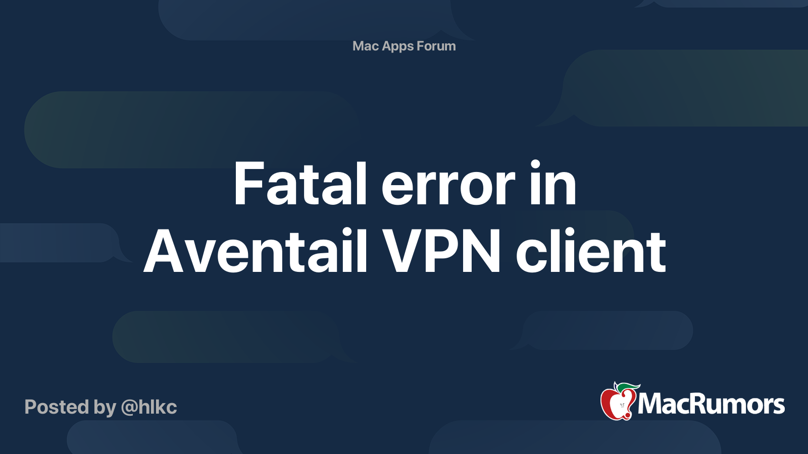 Fatal error in Aventail VPN client | MacRumors Forums