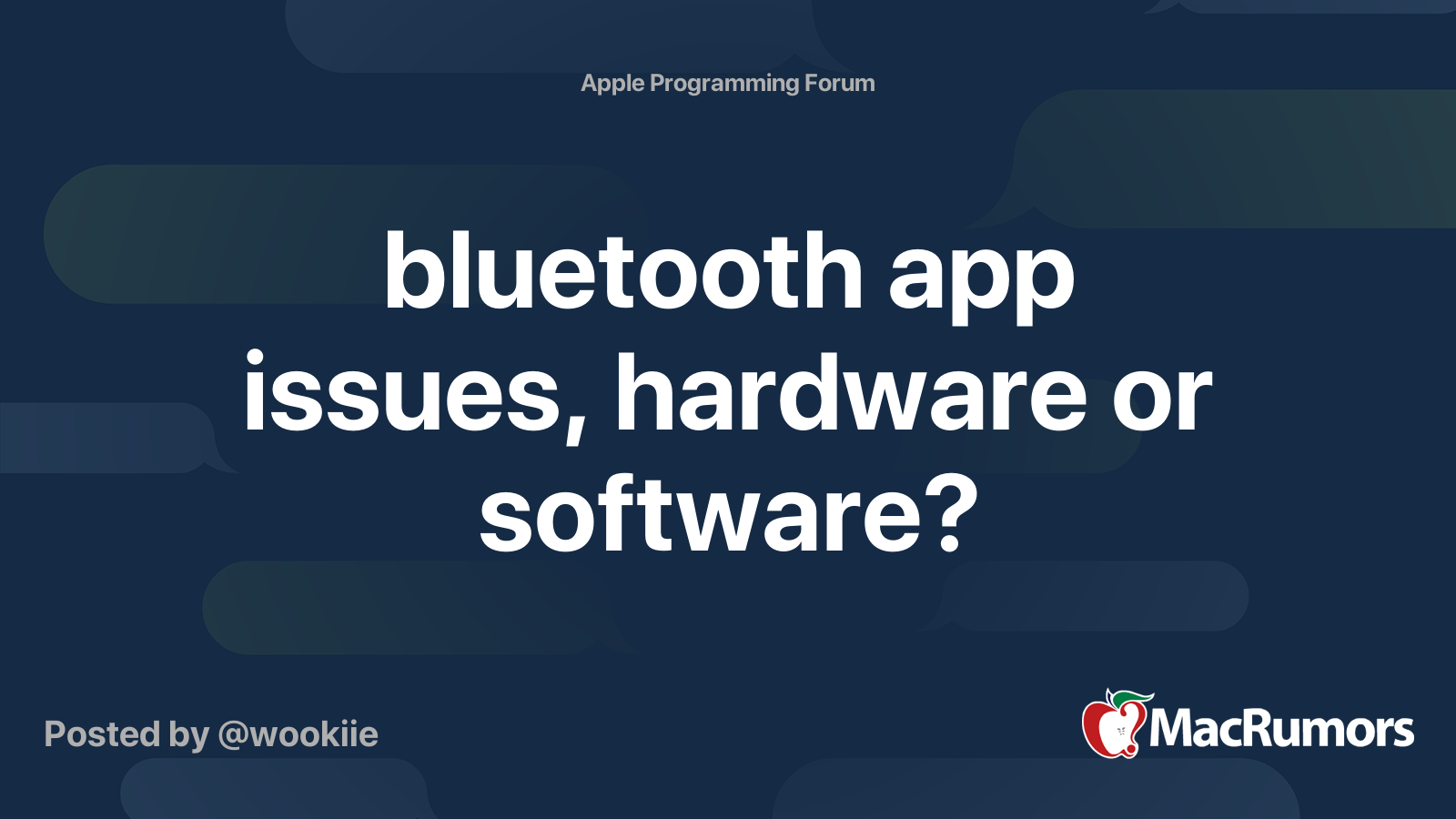 bluetooth app issues, hardware or software? | MacRumors Forums