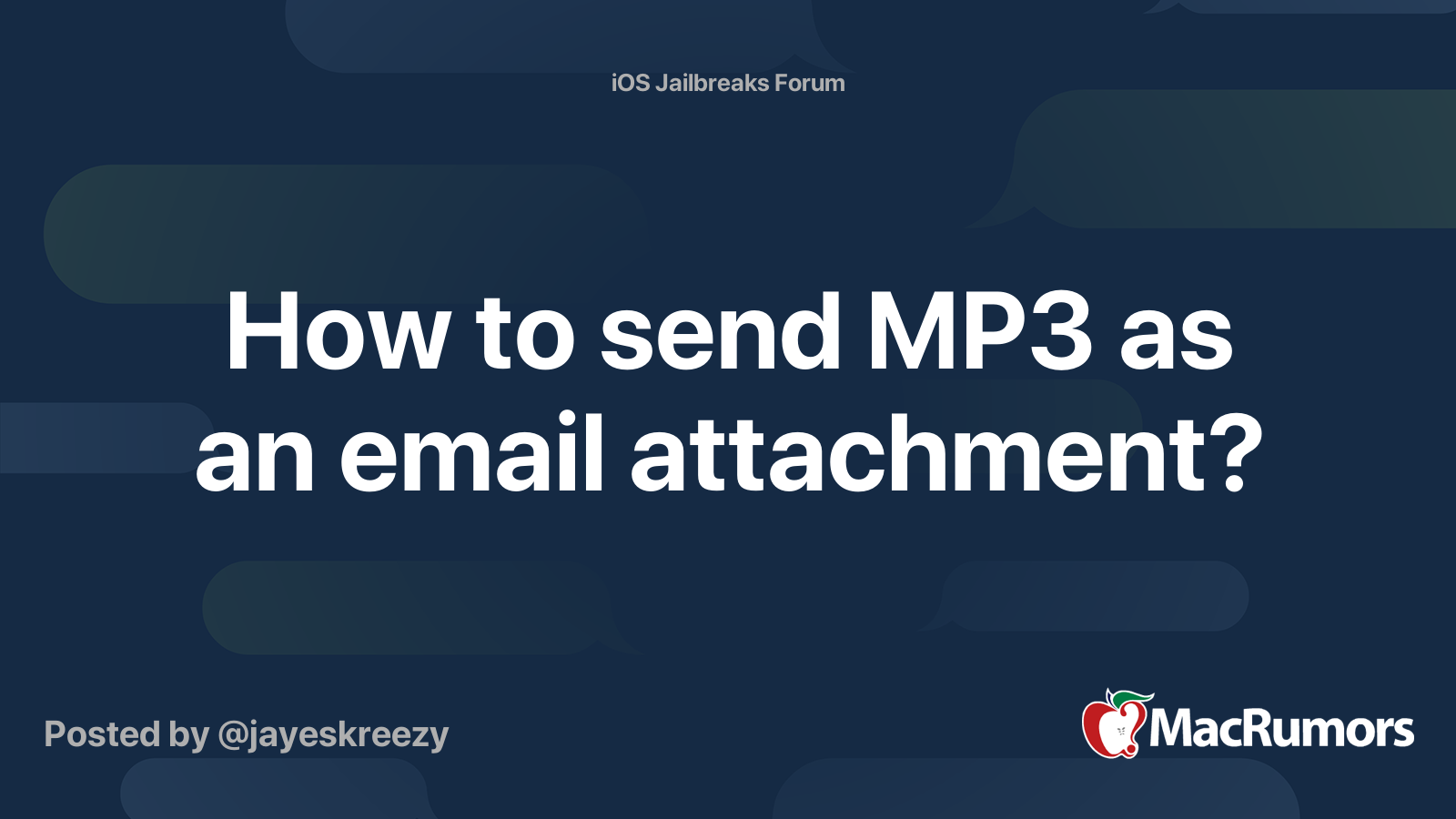 How to send MP3 as an email attachment? | MacRumors Forums