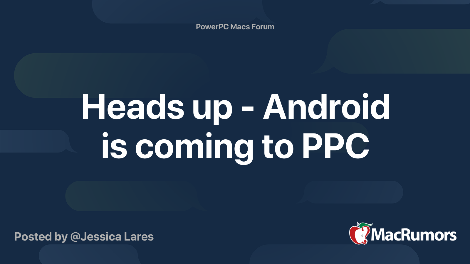 Heads up - Android is coming to PPC | MacRumors Forums