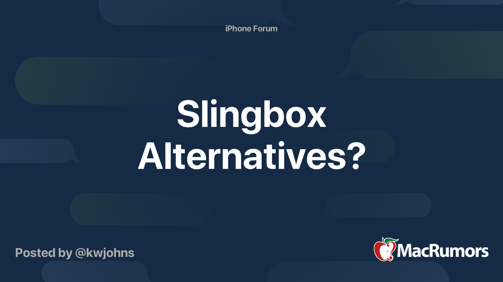 Slingbox Alternatives? | MacRumors Forums