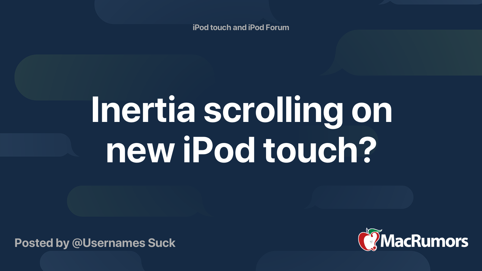Inertia scrolling on new iPod touch? | MacRumors Forums
