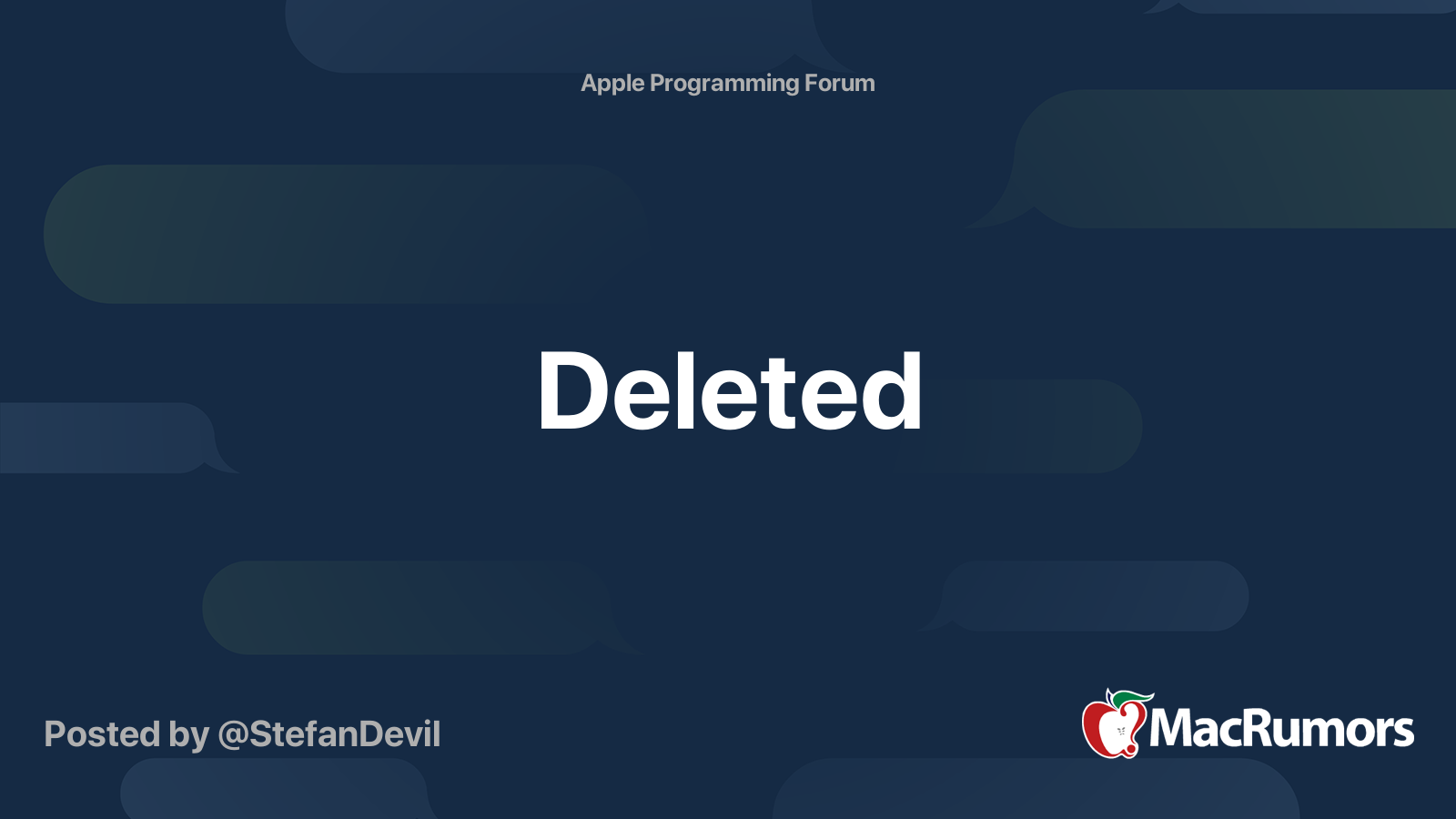 Deleted Macrumors Forums