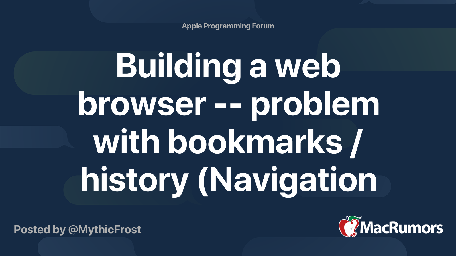 Building a web browser -- problem with bookmarks / history (Navigation ...