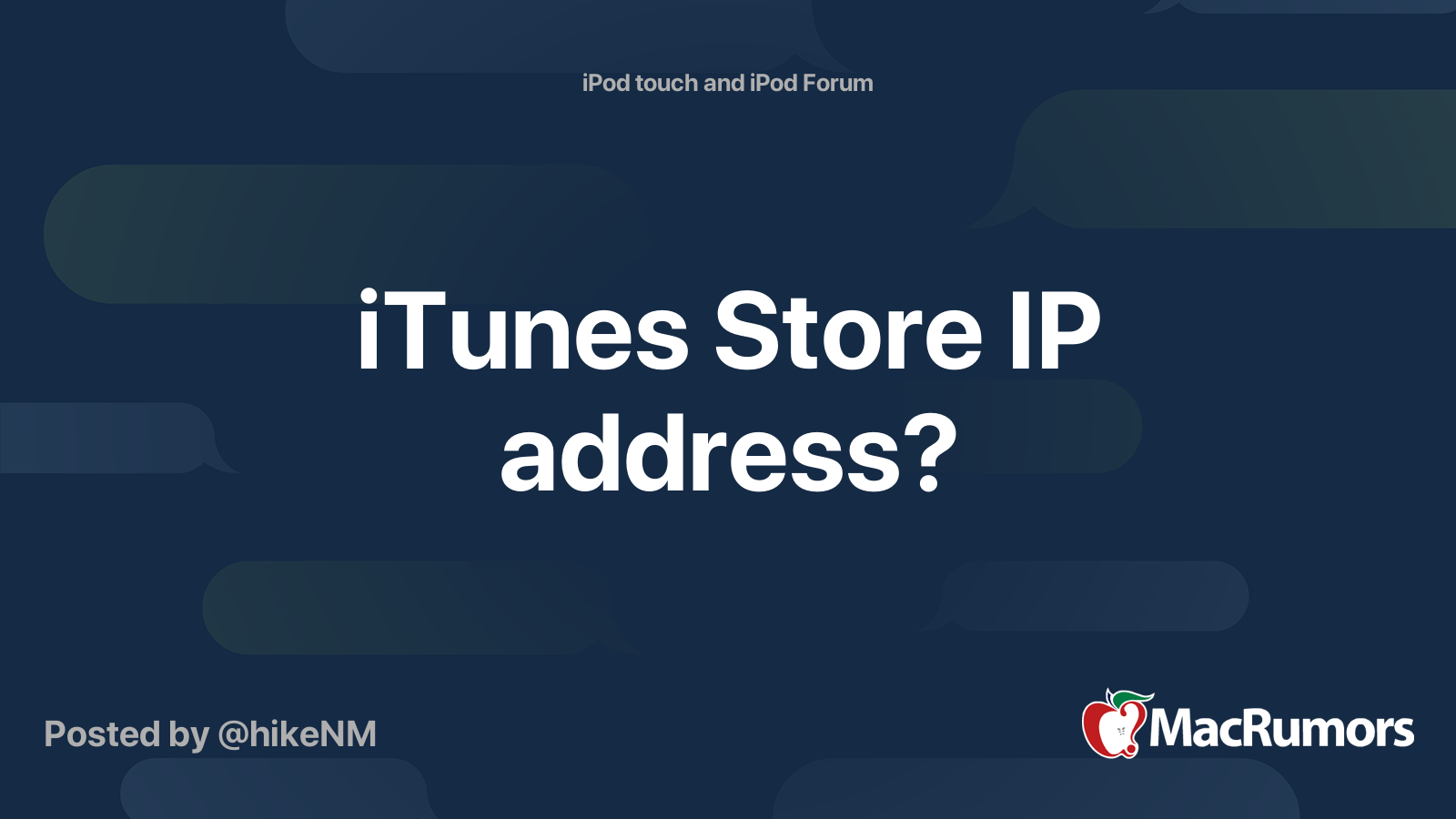 iTunes Store IP address? | MacRumors Forums
