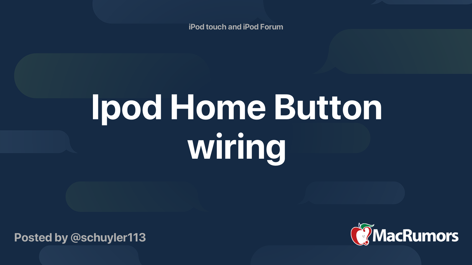 Ipod Home Button wiring | MacRumors Forums