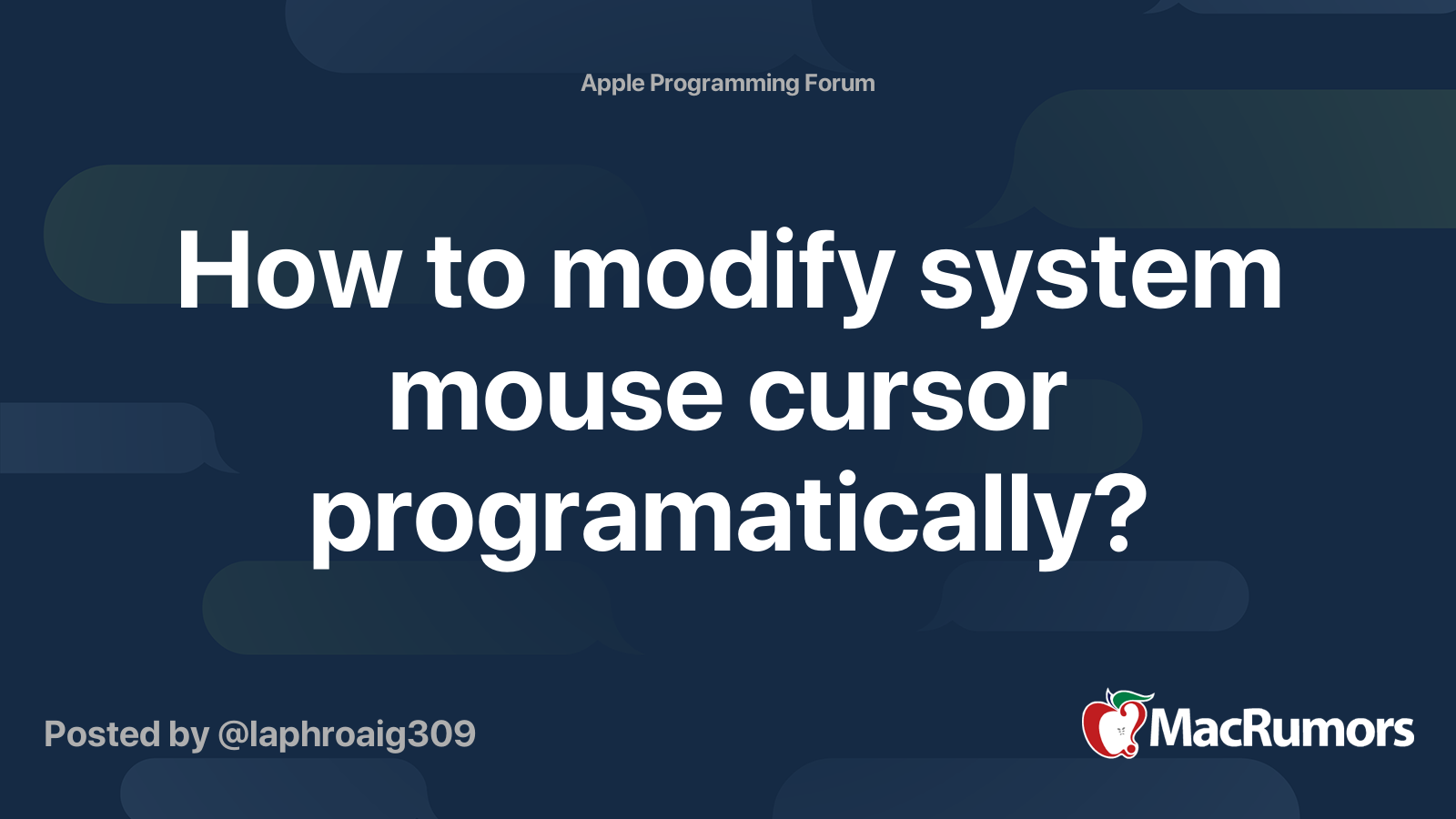 How to modify system mouse cursor programatically? | MacRumors Forums
