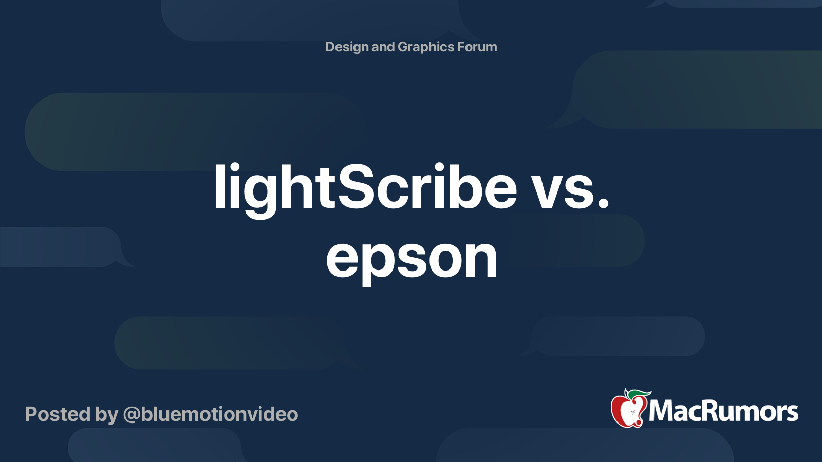 lightScribe vs. epson | MacRumors Forums
