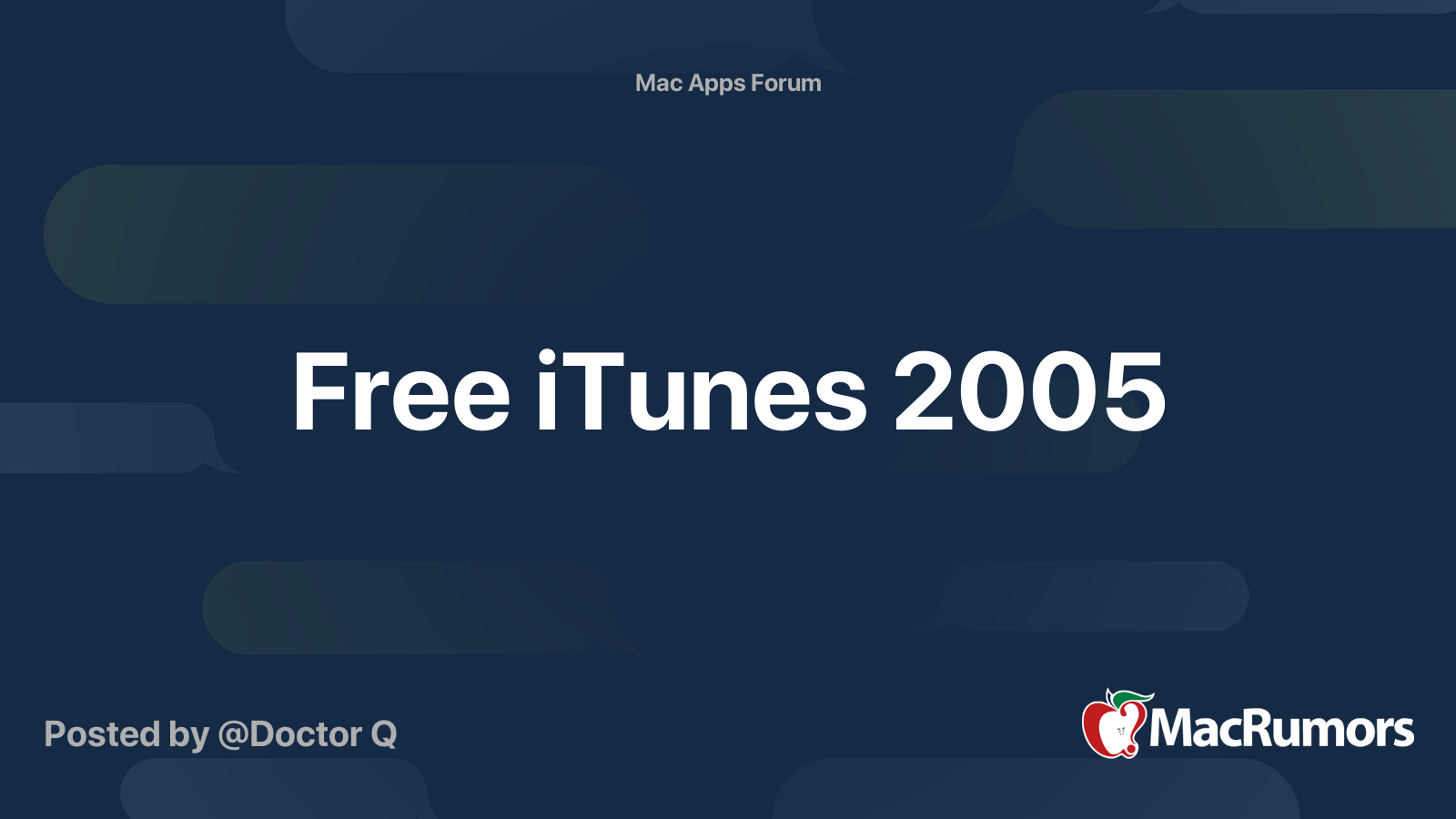 Free iTunes 2005 | MacRumors Forums