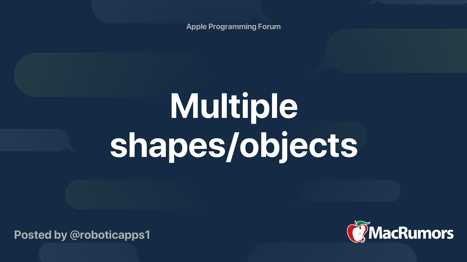 Multiple Shapesobjects Macrumors Forums