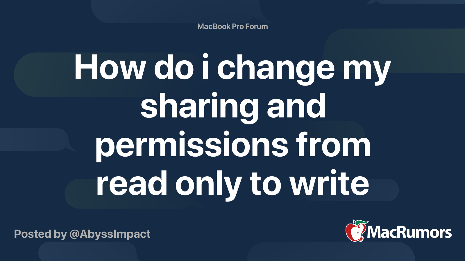 How do i change my sharing and permissions from read only to write and ...