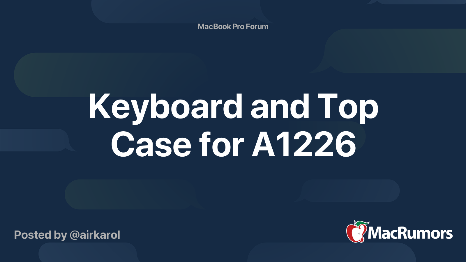 Keyboard and Top Case for A1226 | MacRumors Forums