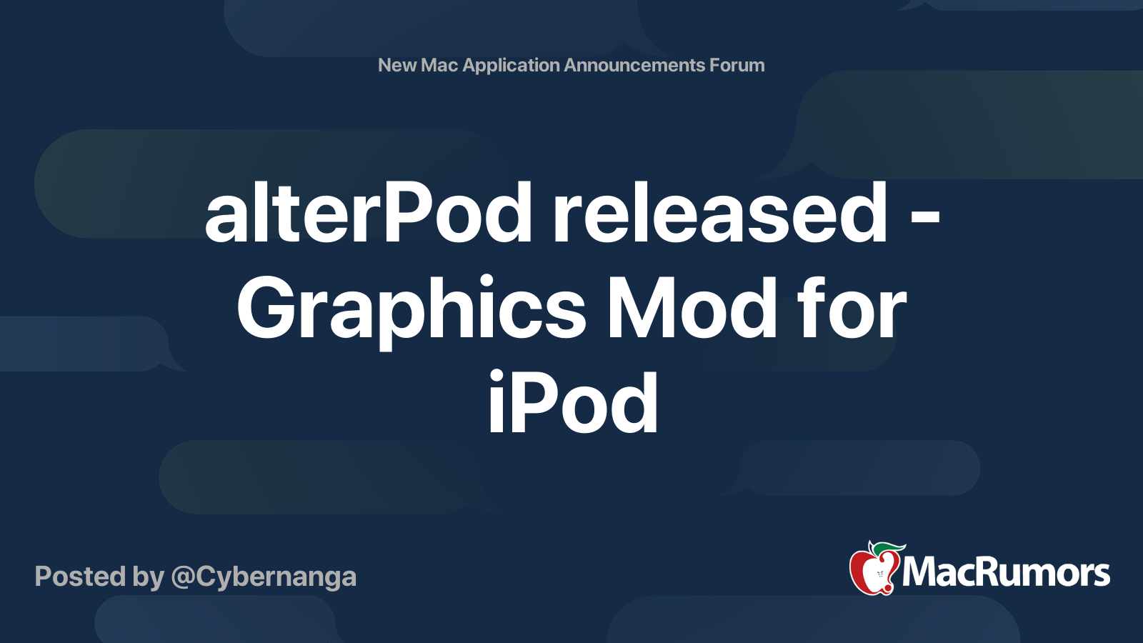 alterPod released - Graphics Mod for iPod | MacRumors Forums
