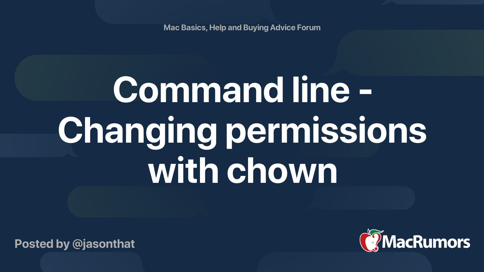 Command line - Changing permissions with chown | MacRumors Forums