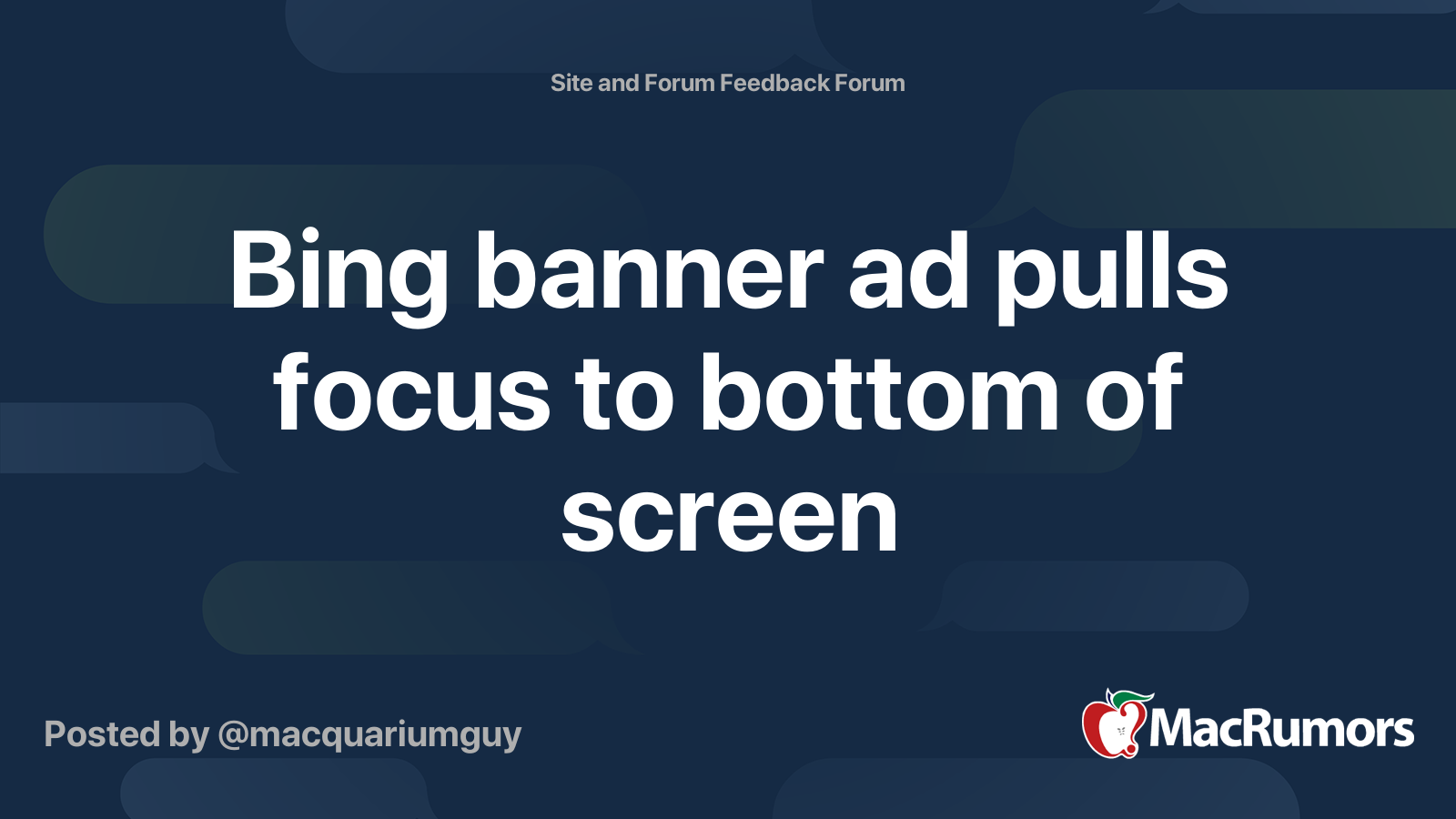 Bing banner ad pulls focus to bottom of screen | MacRumors Forums