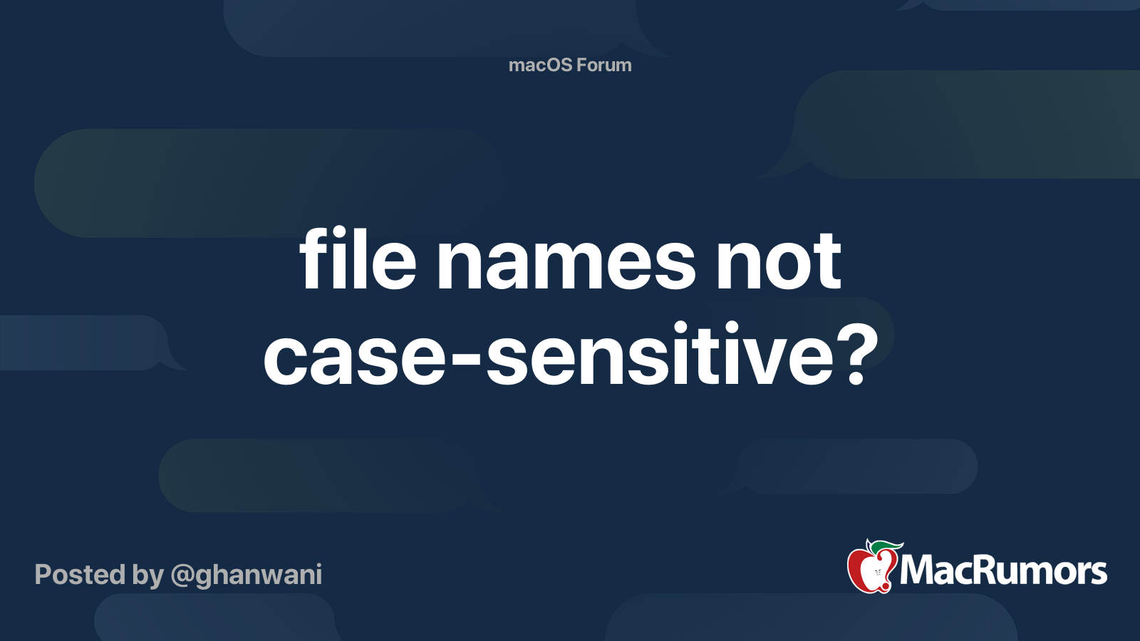 file names not case-sensitive? | MacRumors Forums
