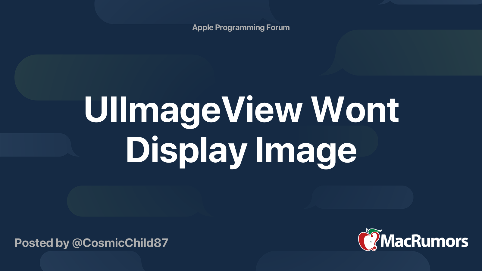 UIImageView Wont Display Image | MacRumors Forums
