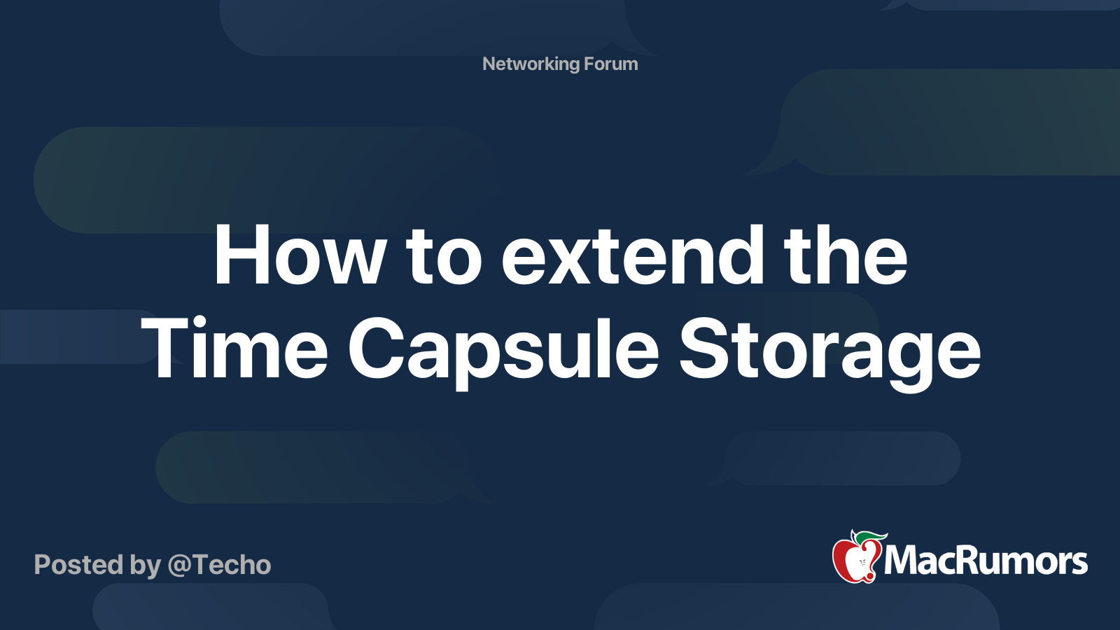 How to extend the Time Capsule Storage | MacRumors Forums