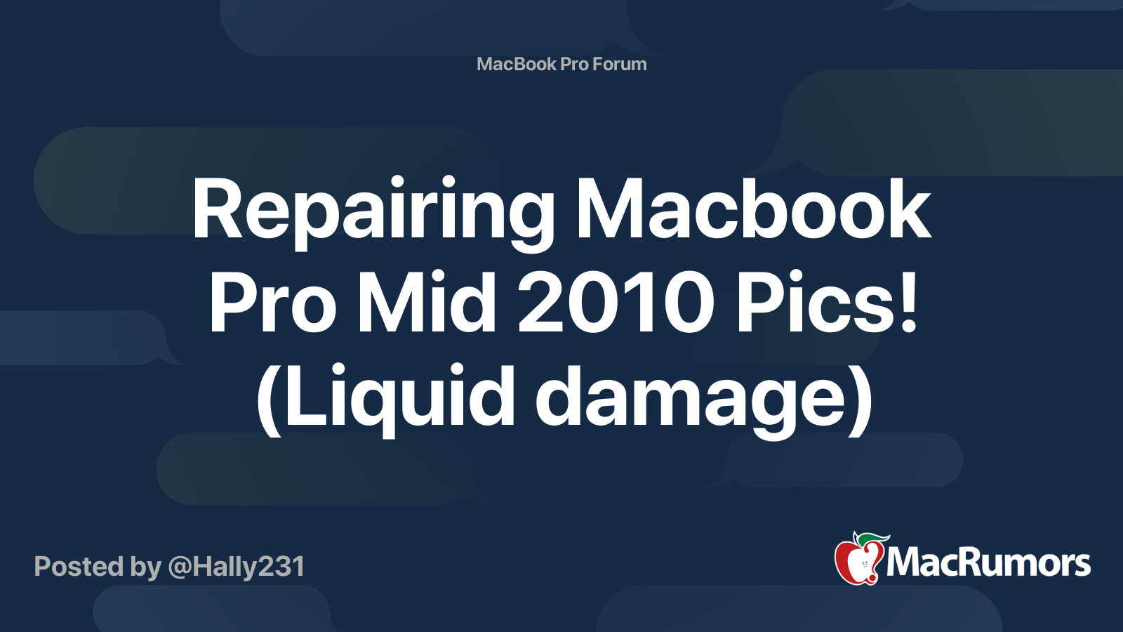 Repairing Macbook Pro Mid 2010 Pics! (Liquid damage) | MacRumors Forums