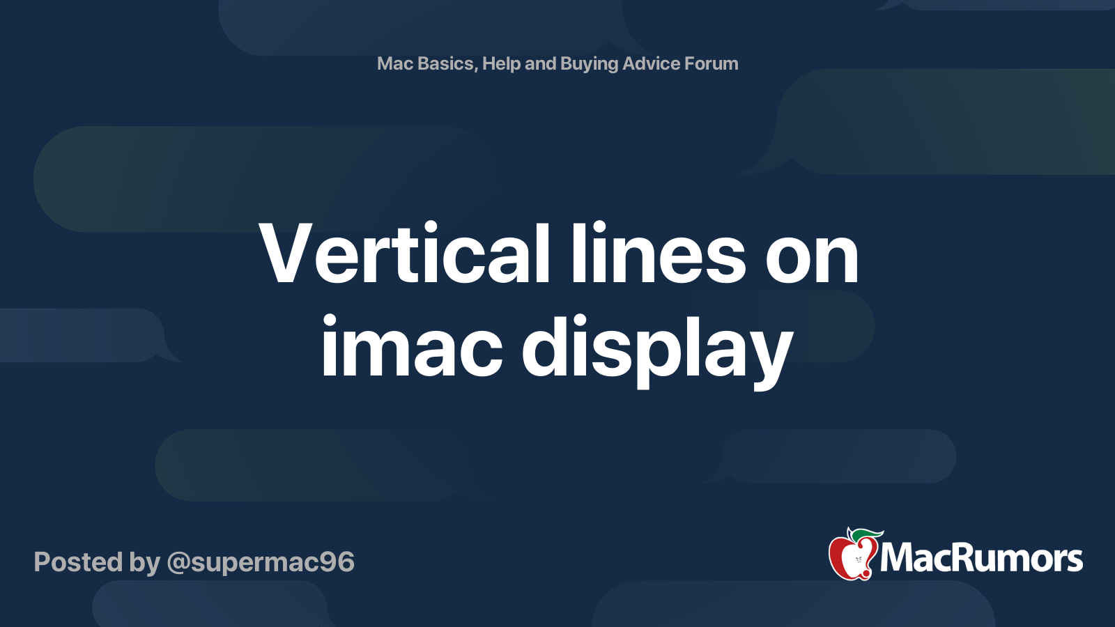 Vertical lines on imac display | MacRumors Forums