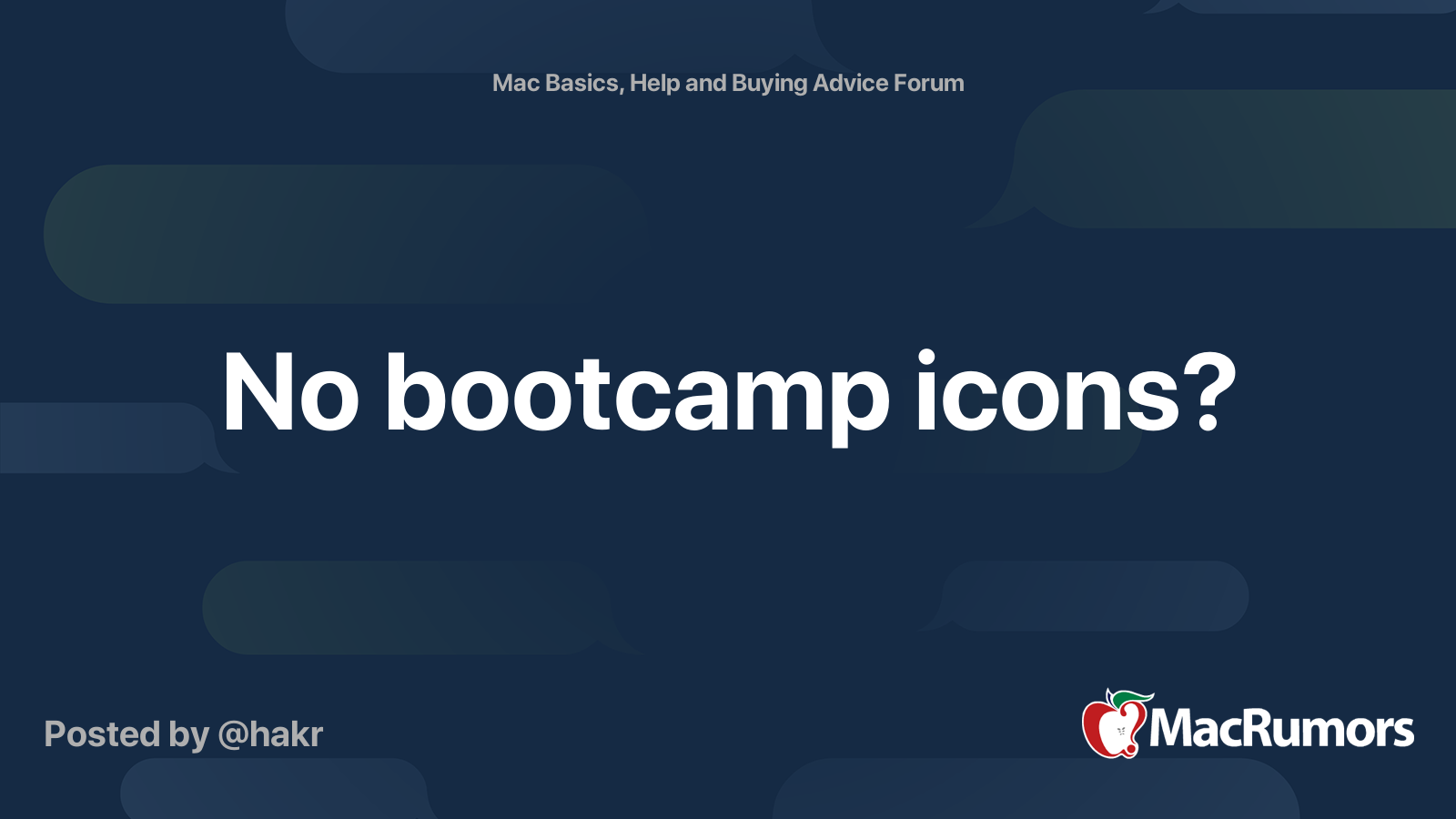 No bootcamp icons? | MacRumors Forums