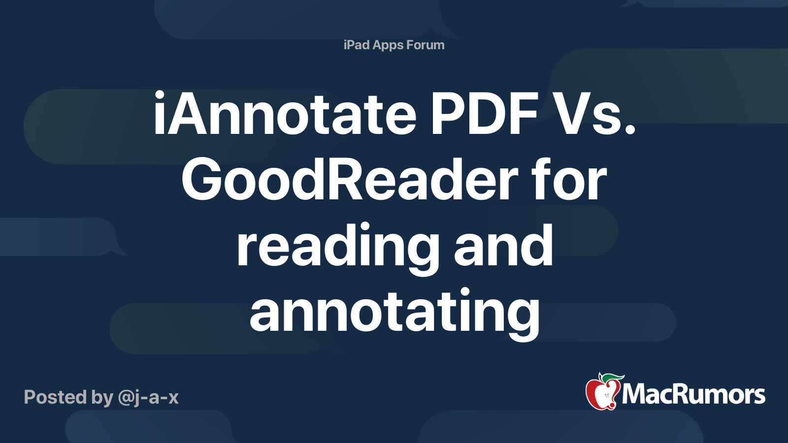 iAnnotate PDF Vs. GoodReader for reading and annotating | MacRumors Forums