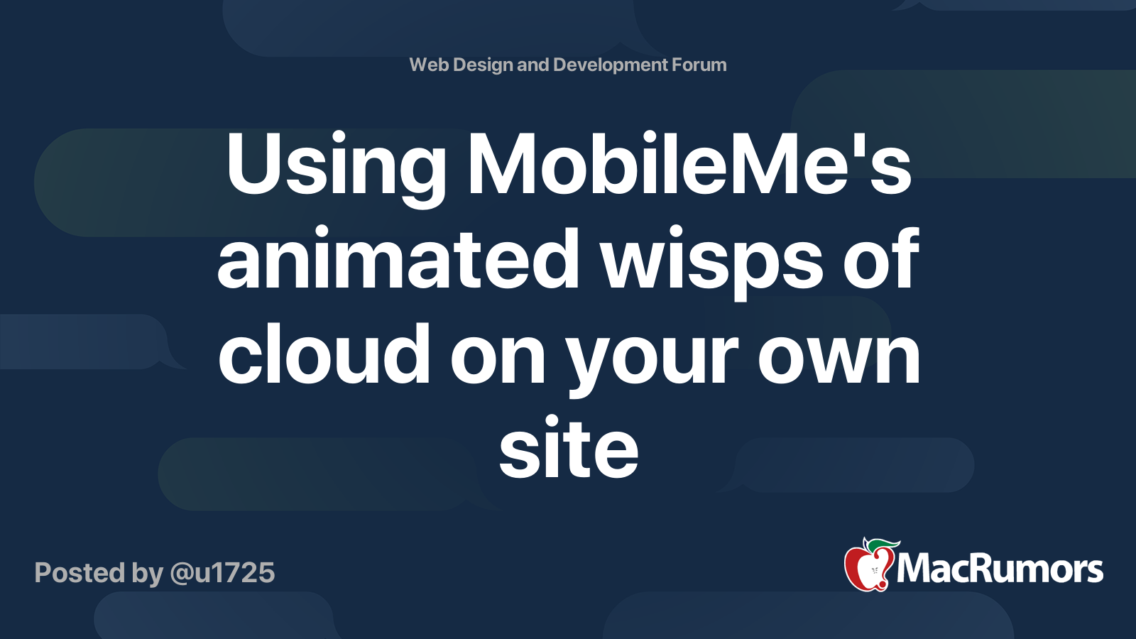 Using MobileMe's animated wisps of cloud on your own site | MacRumors ...