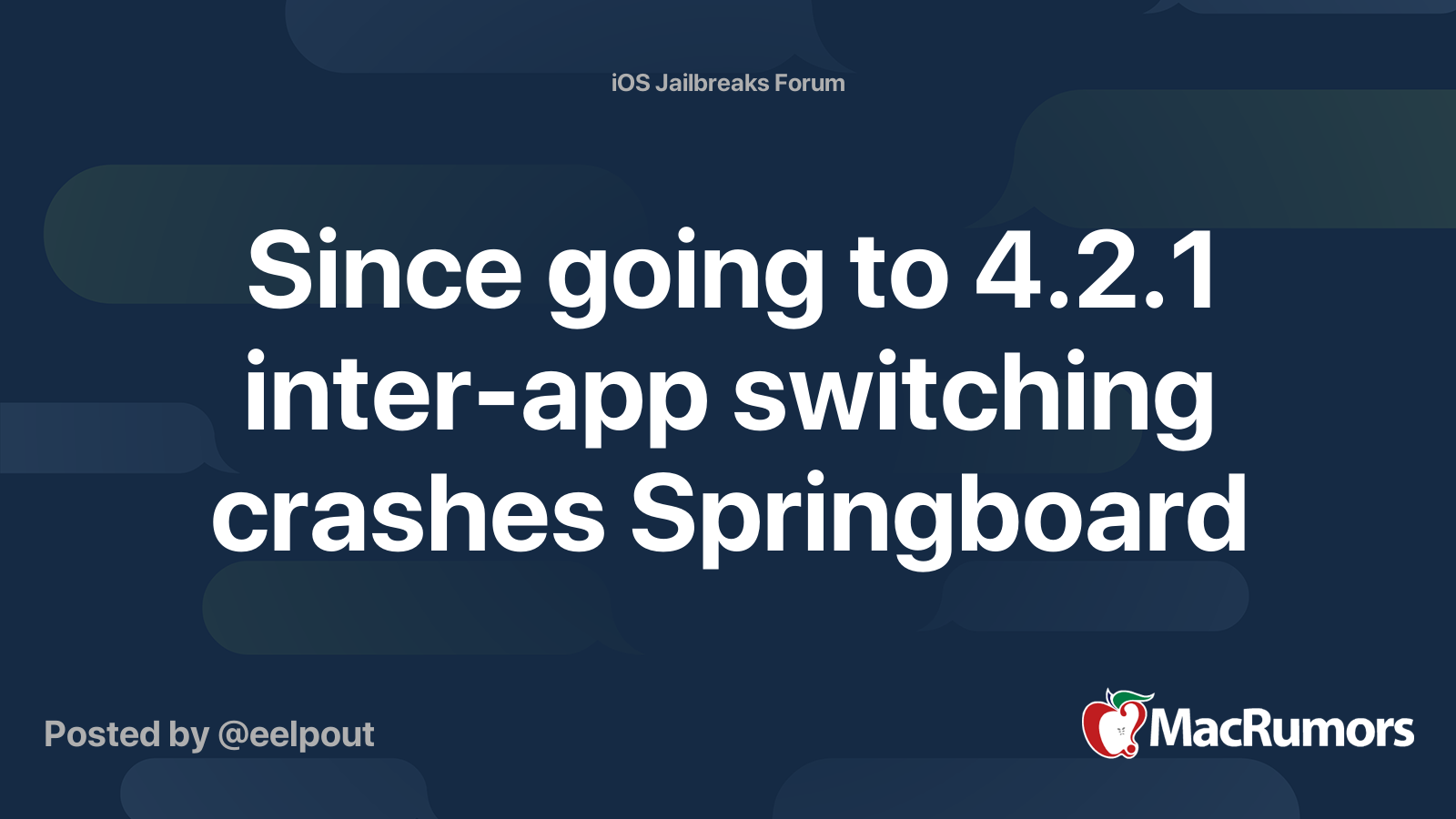 Since going to 4.2.1 inter-app switching crashes Springboard ...