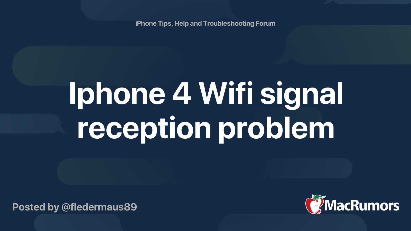 Iphone 4 Wifi signal reception problem | MacRumors Forums