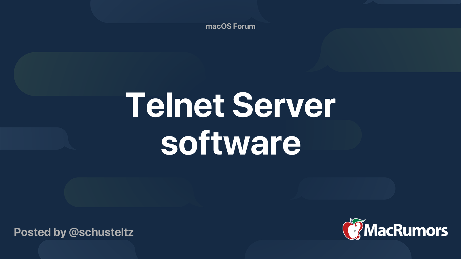 Telnet Server software | MacRumors Forums