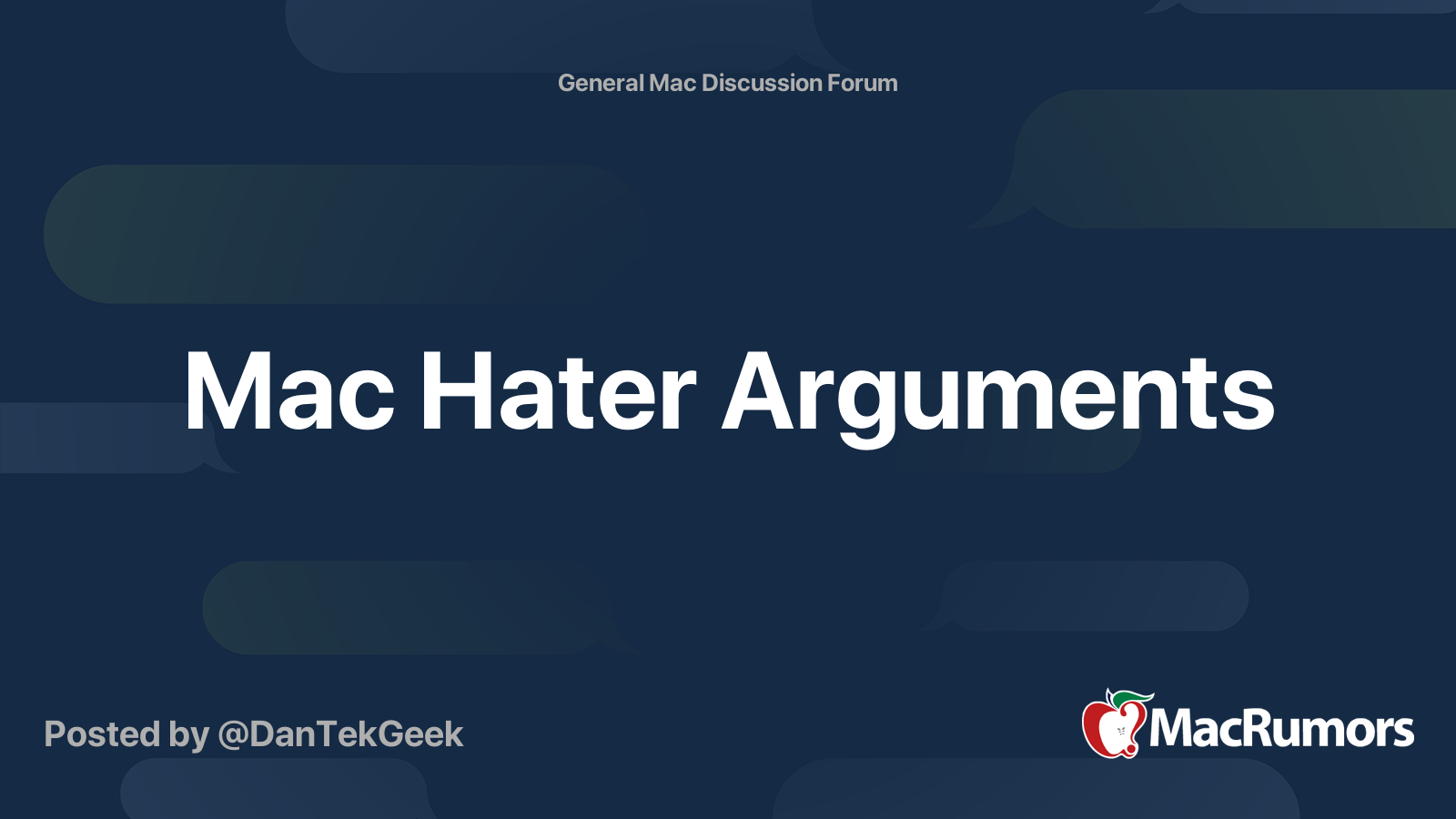 Mac Hater Arguments | MacRumors Forums