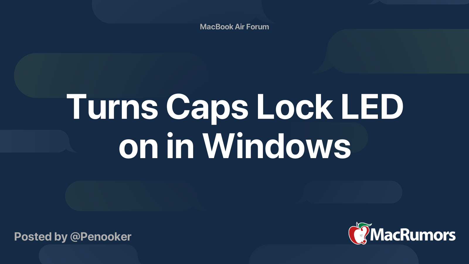 Turns Caps Lock LED on in Windows | MacRumors Forums