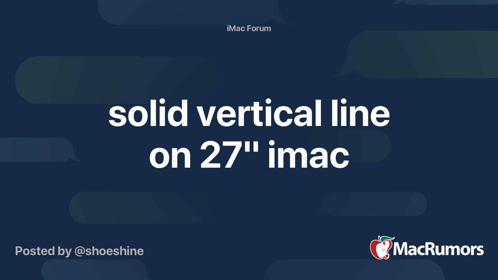 solid vertical line on 27" imac | MacRumors Forums