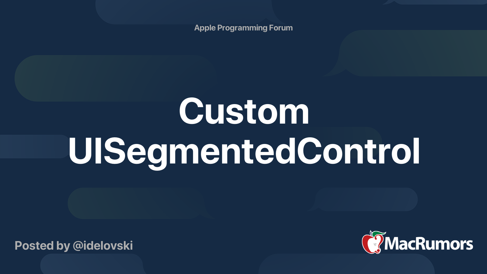 Custom UISegmentedControl | MacRumors Forums