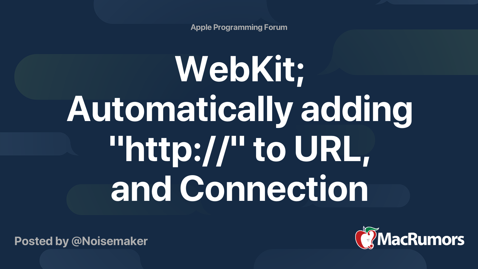 Webkit Automatically Adding To Url And Connection Errors Macrumors Forums 1086
