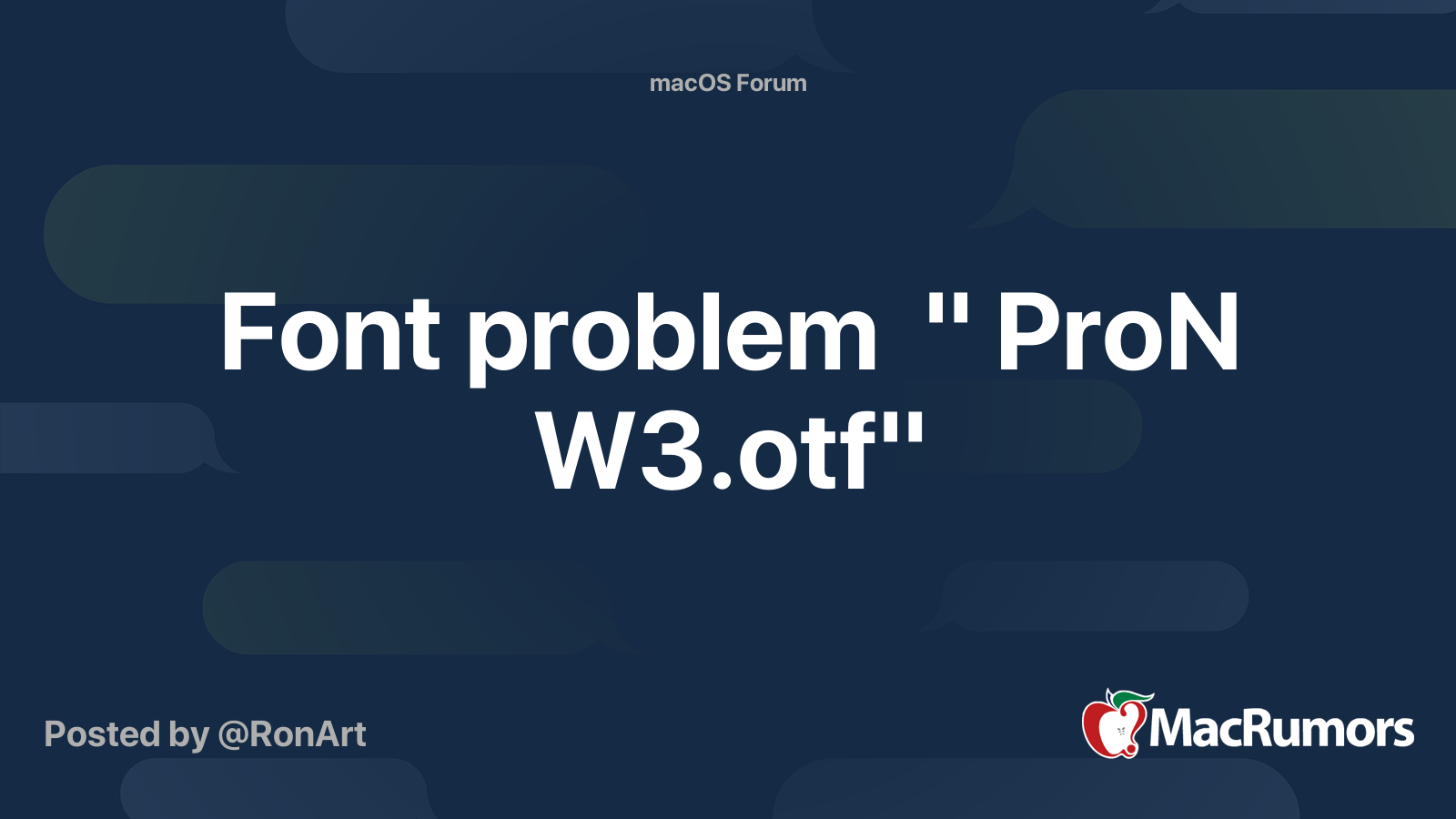 Font problem " ProN W3.otf" | MacRumors Forums