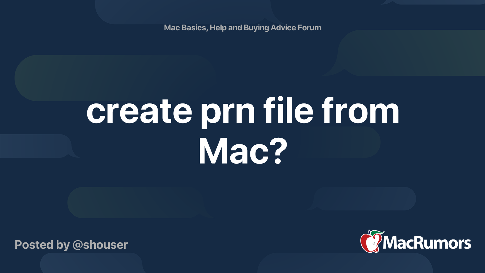 create prn file from Mac? | MacRumors Forums