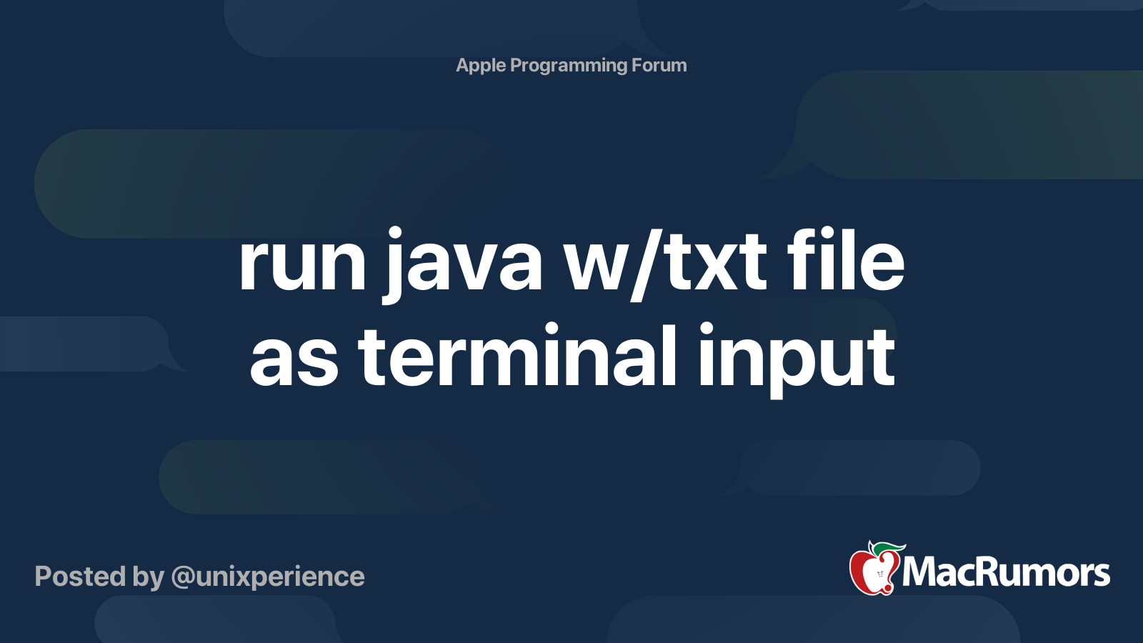 Run Java Wtxt File As Terminal Input Macrumors Forums 