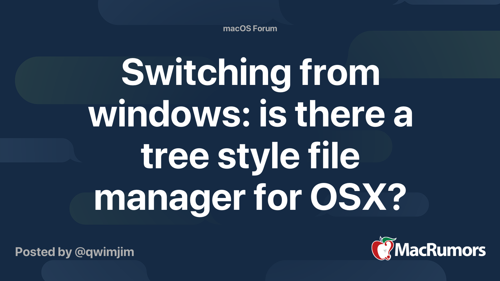 Switching from windows: is there a tree style file manager for OSX ...