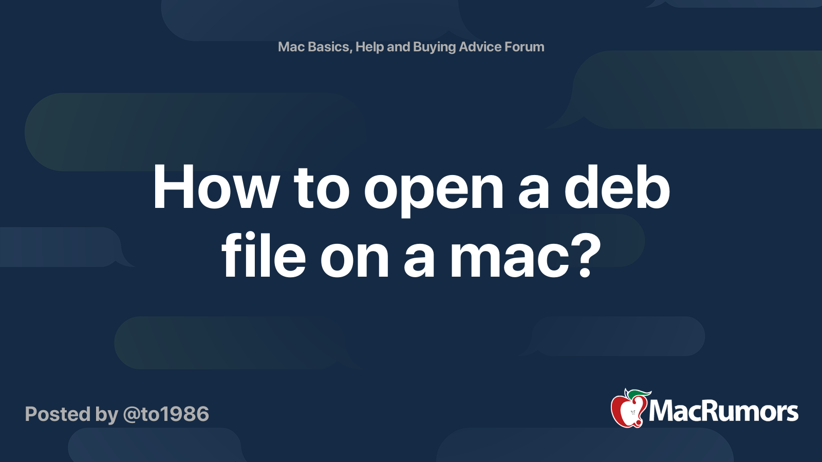 How to open a deb file on a mac? | MacRumors Forums